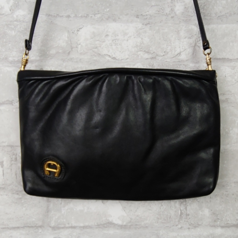 Etienne Aigner Signature Black Leather Purse - Gem